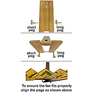 C&K Solutions Bamboo Tripod Folding Fan Stand Wall Mount; Sturdy Display Base; Large Japanese Hand Held Fan Holder
