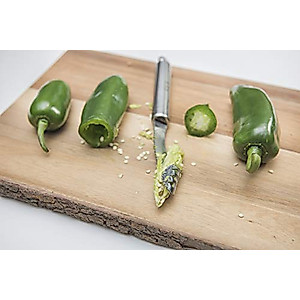 ESRE Stainless Steel Pepper Core Remover, Jalapeno Pepper Corer Tool Chili Deseeder, Sharp Edge Kitchen Gadget Seed Remover Dishwasher Safe, Slice off Vegetables tops for Barbecue
