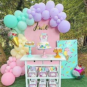 PatiCool Light Purple Balloons - 12 inch 100pcs Latex - Round Pastel Purple Birthday Balloons with 2 Ribbons, Lilac Lavender Balloons for Birthday Party, Wedding, Anniversary, Baby Shower Decorations