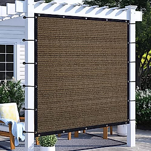 Amagenix Sun Shade Cloth Privacy Screen with Grommets 90% Sunblock Shade, Pergola Replacement Shade Cover Canopy for Outdoor Patio Garden ,10' x 12', Mocha