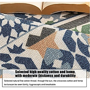 lightlux Boho Area Rug 5' x 7' Large Bedroom Living Room Rug Machine Washable Moroccan Blythe Woven Carpet Tribal Farmhouse Collection Indoor Outdoor(5x7 ft, Green) Christmas Decorations Clearance