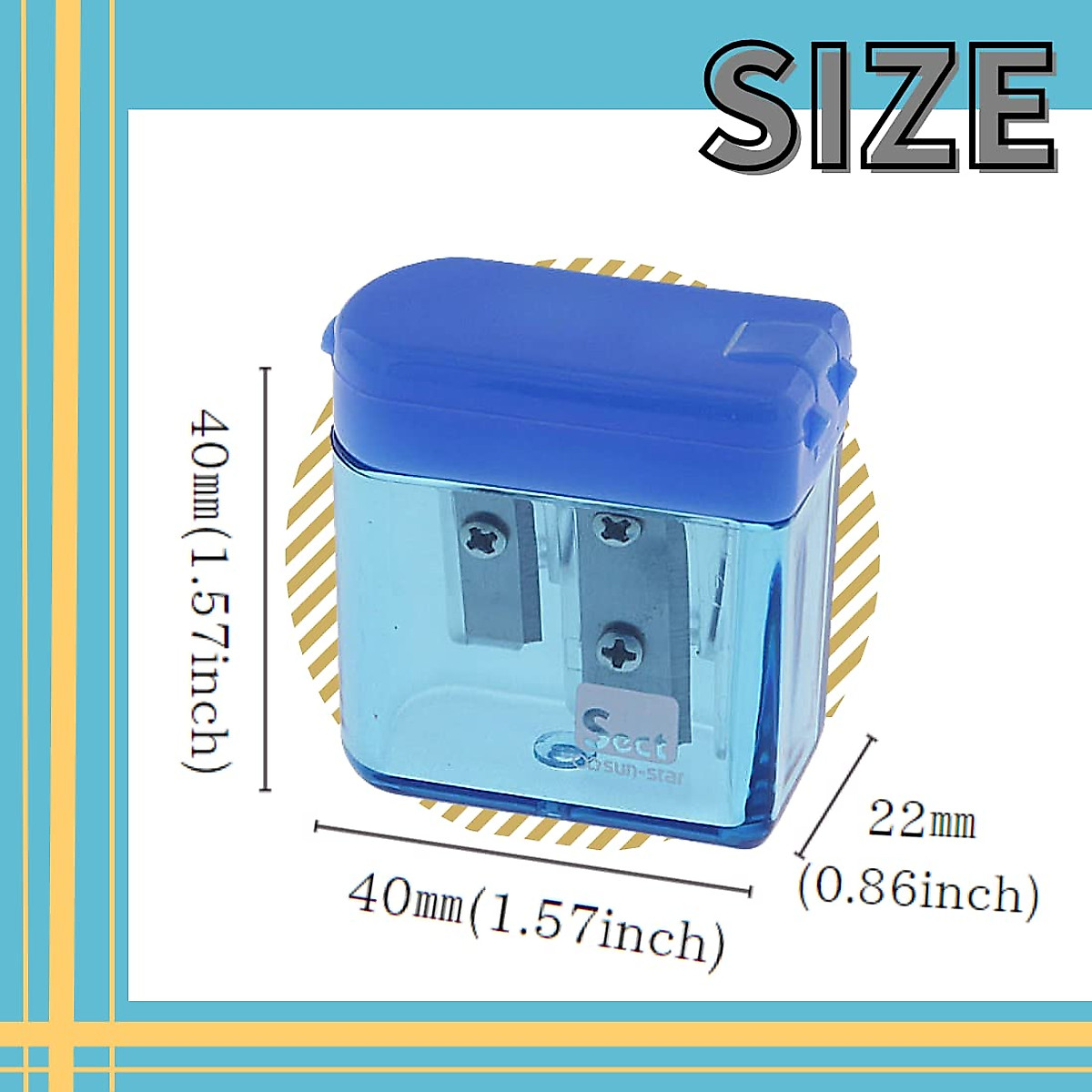Sun-Star Stationery Double Pencil Sharpener (Blue) [Sect] (Japan Import)