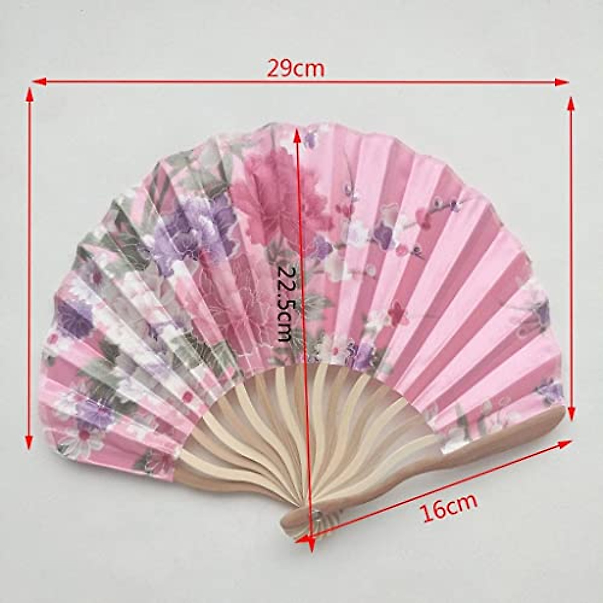 RAZZUM Folding Hand fansChinese Style Hand Held Fans，Silk Bamboo Pattern Folding Fans for Handheld Wedding Hand FanChinese Fans Fan (Color : F)
