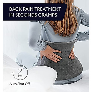 GENIANI XL Heating Pad for Back Pain & Cramps Relief, FSA HSA Eligible, Auto Shut Off, Machine Washable, Heat Pad, Holiday Gifts for All, Gifts for Women, Gifts for Men, Heat Patch (Tabby Gray)