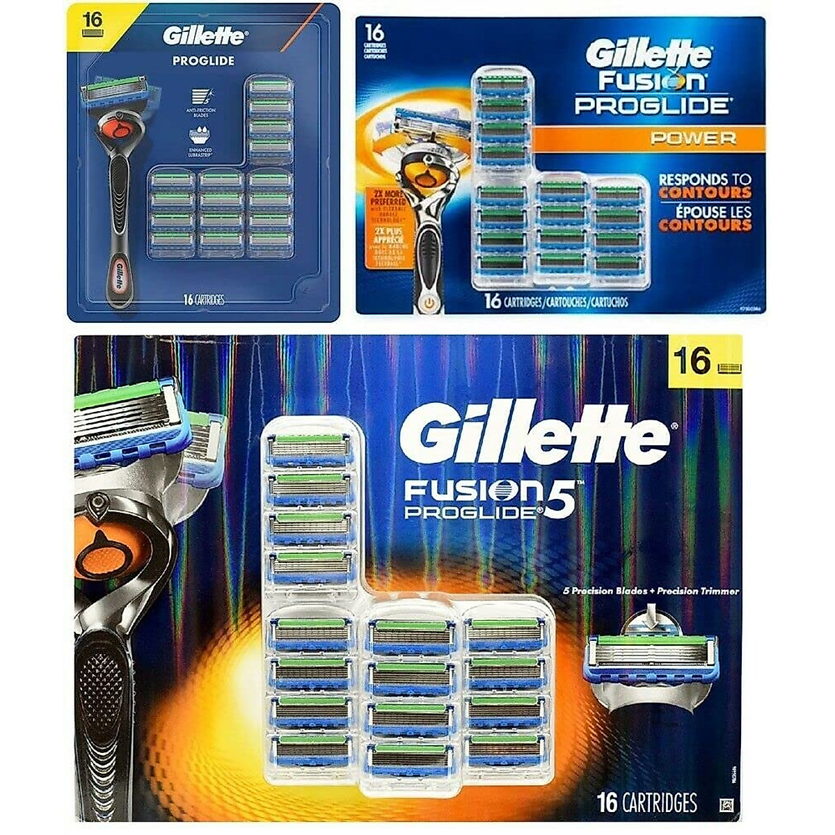 Gillette Fusion5 ProGlide Men's Razor Blade Refills, Pack of 16 Cartridges (packaging may vary)