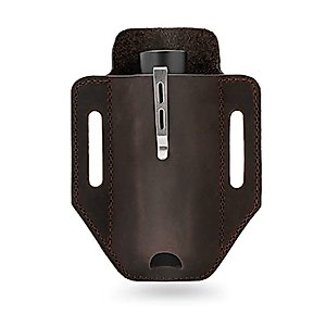 VIPERADE PJ31 Multitool Sheath, Flashlight Holster for Belt, EDC Pocket Pouch Leather Sheath for Men, Belt Sheath EDC Holster for Multitool, Flashlight, Folding Pocket Knife (No MOLLE-Brown)