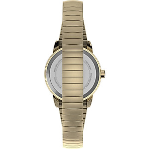 Timex Women's Easy Reader 25mm Watch – Gold-Tone Case White Dial with Tapered Expansion Band
