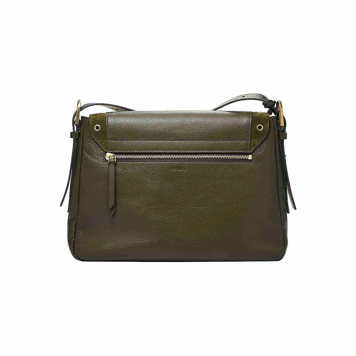 Fossil Women's Harper Eco-Leather Large Flap Crossbody Purse Handbag, Green Moss (Model: ZB1569376)