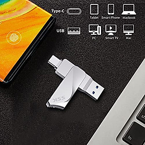 SSK 128GB USB C Flash Drive Dual Drive 2 in 1 OTG USB A 3.2 + Type C Memory Stick Thumb Drive, Thunderbolt Pendrive up to 200MB/s Transfer Speed Photo Stick for Android Phones/Tablets/Mac/Laptop