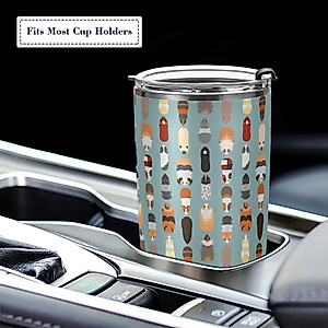 Yasala Tumbler Guinea Pig Cute Pet Insulated Coffee Cup Beverage Container Office Travel Mug with Straw and Lid 20oz Back to School Gift