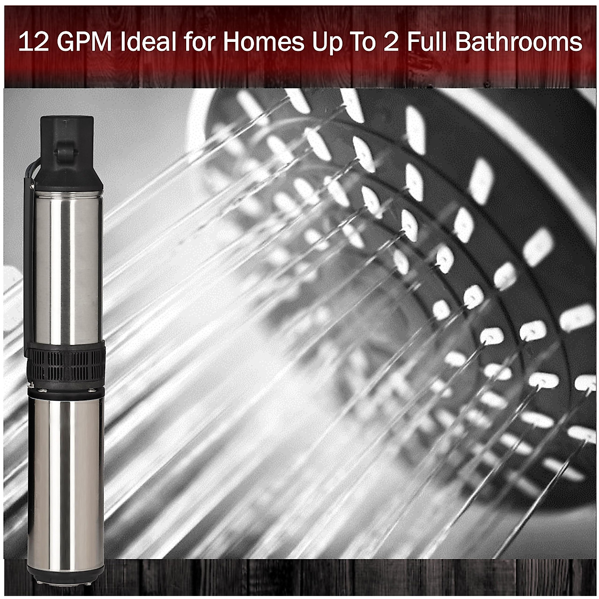 Red Lion RL12G07-2W2V 4-inch Submersible Deep Well Pump, 3/4 HP, 12 GPM 2-Wire, 230 Volts, Steel, 14942403