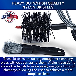 Pellet Stove & Dryer Vent Cleaner Kit, 10Ft. Flexible Long Dryer Vent Cleaner, Lint Remover, Steel Chimney Brush, Ideal Cleaning Kit for Pellet Wood Stove, Chimneys, Dryer Vent by FryOilSaver Co. B67C