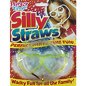 8 x Novelty Flexible Soft Glasses Silly Drinking Straw Sip 'N Swirl Eyeglasses Straw glasses (round)