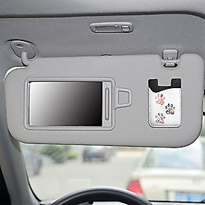 Floral Paw Print Trio Cell Phone Card Holder Stretchy Wallet Pocket Credit Card ID Case Pouch Sleeve 3M Adhesive Sticker Compatible with iPhone Samsung Galaxy Android Smartphones