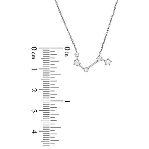 0.35 CT Round D/VVS1 Diamond Aries Constellation Necklace W/18" Chain 925 Sterling Silver