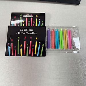 Birthday Cake Candles Happy Birthday Candles Colorful Candles Holders Included (Colorful, 12)