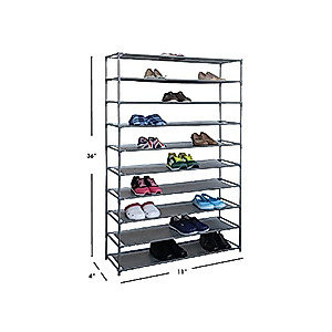 Home Basics Free-Standing Shoe Rack (10-Tier Wide) [Kitchen]