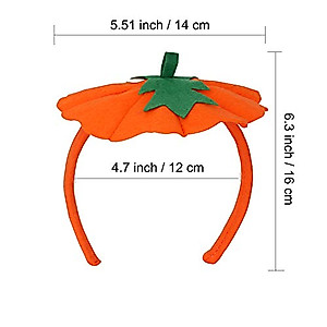 Halloween Headband Pumpkin Hat Headbands for Halloween Costume Dress Up Party Accessories
