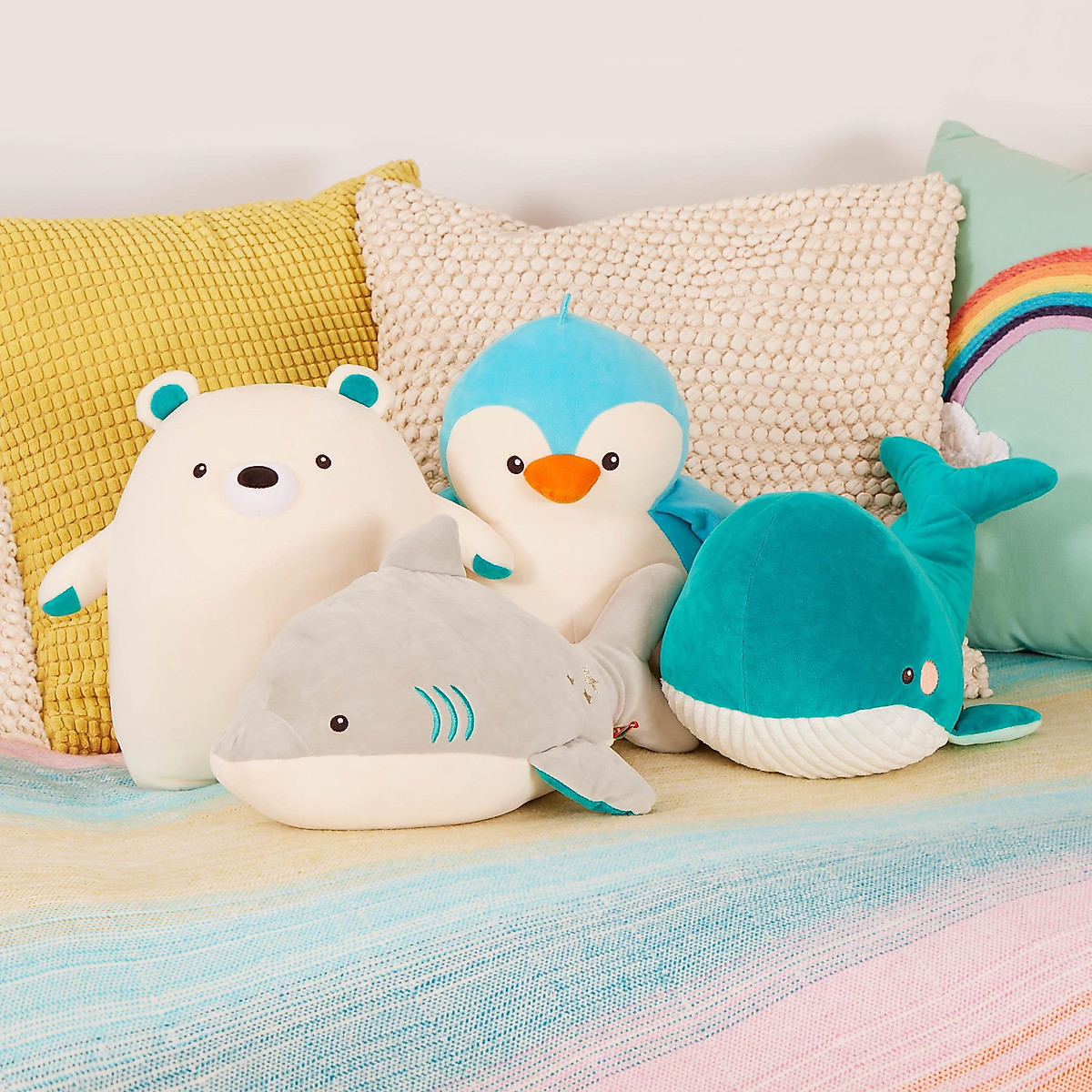 B. toys- B. softies- Plush Squishy Shark– Stuffed Animal – Soft Shark – Washable Ocean Toy for Baby, Toddler, Kids- Huggable Squishies- Saylor Shark- 0 Months +