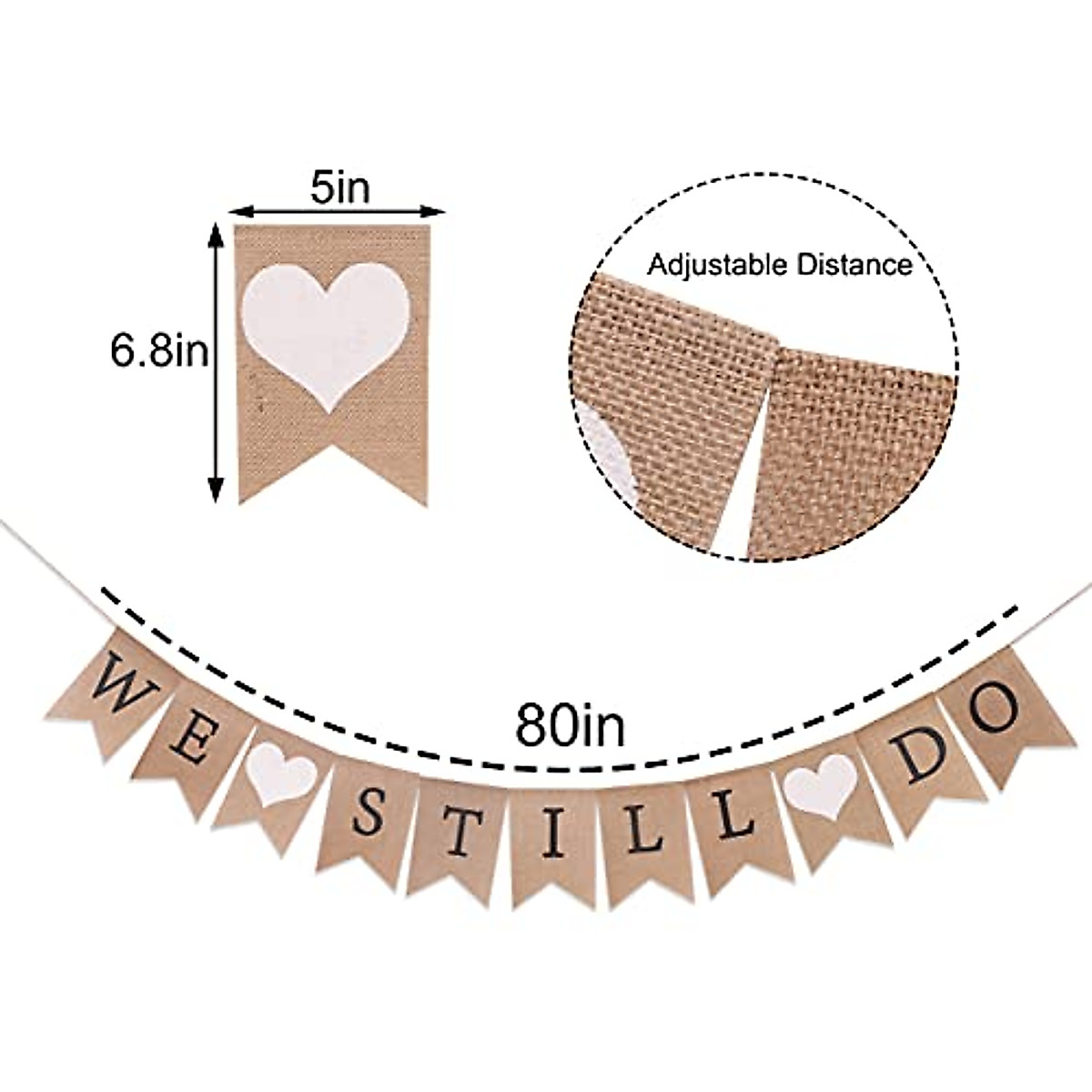 We Still Do Burlap Banner - Anniversary Party Decorations, Anniversary Banner, Wedding Anniversary Party Decorations Supplies, Photo Prop, Vow Renewal Banner