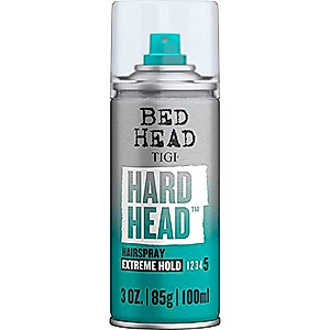 Bed Head by TIGI Hard HeadTM Hairspray for Extra Strong Hold Travel Size 3 oz (Pack of 2)