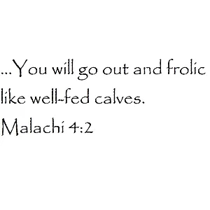 Tapestry Of Truth - Malachi 4:2 - TOT1779 - Wall and home scripture, lettering, quotes, images, stickers, decals, art, and more! - …You will go out and frolic like well-fed calves. Malachi 4:2