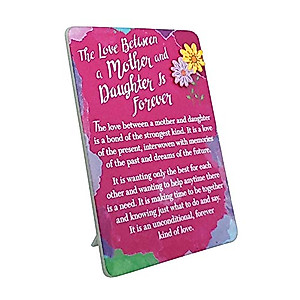 Blue Mountain Arts Miniature Easel Print with Magnet "The Love Between a Mother and Daughter Is Forever" 4.9 x 3.6 in., Christmas, Birthday, Graduation, Mother's Day, or "I Love You" Gift