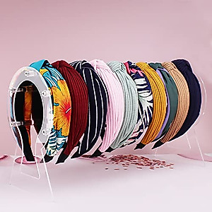TOBATOBA Headband Holder, Headband Organizer, 13.8inch Upgraded Acrylic Headband Display, Clear Head Band Holder Organizer for Women Girls, Headband Storage Display for Girls Room Hair Accessories