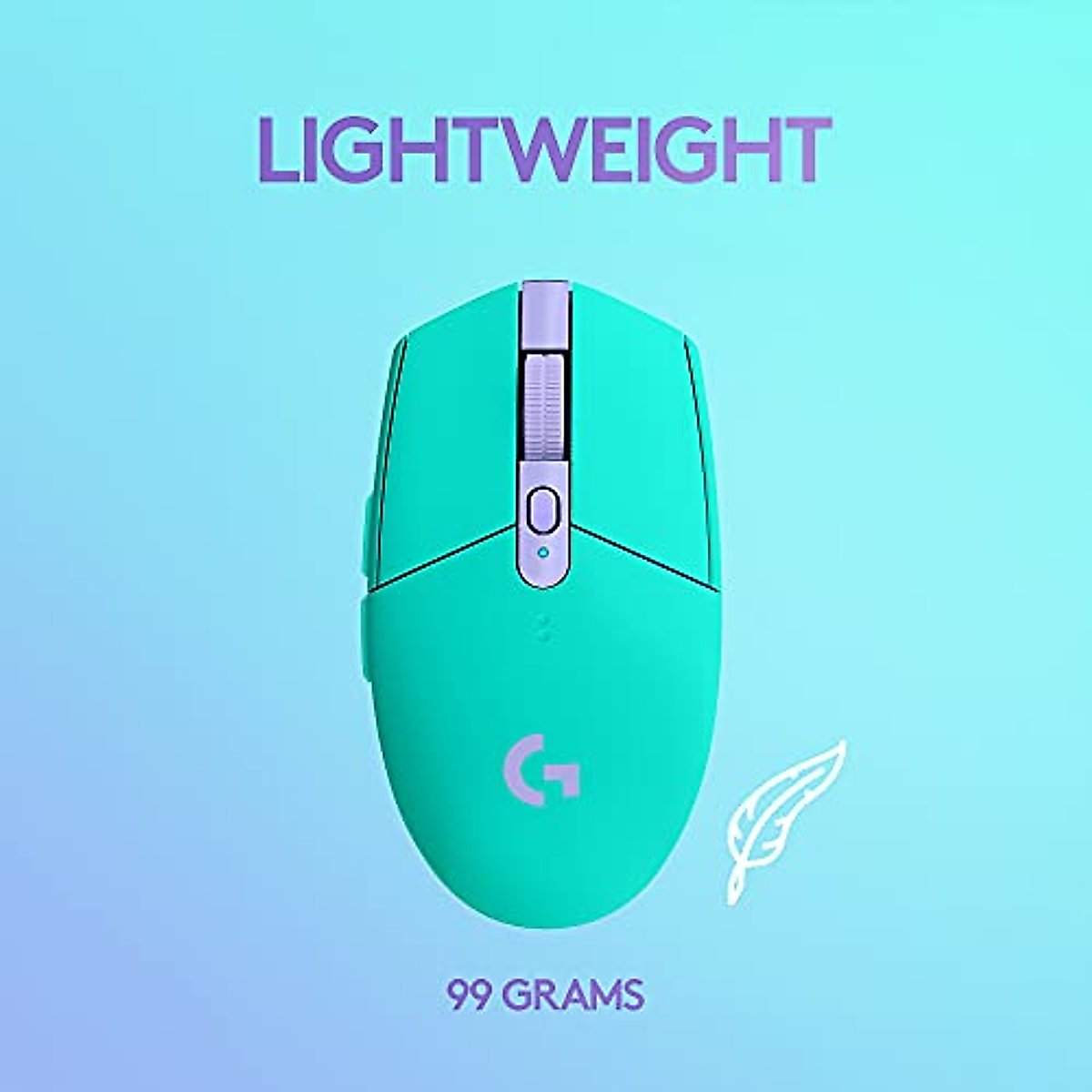 Logitech G305 LIGHTSPEED Wireless Gaming Mouse, Hero 12K Sensor, 12,000 DPI, Lightweight, 6 Programmable Buttons, 250h Battery Life, On-Board Memory, PC/Mac - Mint
