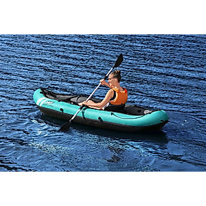 Bestway Hydroforce Ventura Kayak 1 Person Set, Inflatable Boat Set with Hand Pump, Paddle and Storage Bag, Multiple Styles, Light Blue