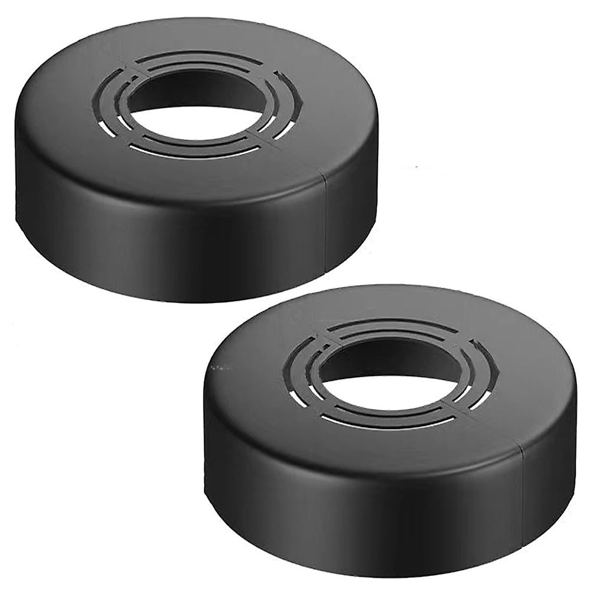 cuttable Wall Split Flange, Split ABS Lightweight Escutcheon Cover Plate,Chrome,for 21/26/33mm(0.8/1.0/1.2in) Copper, PEX Pipe (Tall 10mm Black)