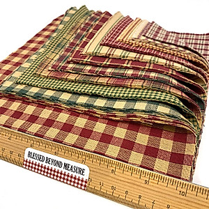 Vintage Christmas Homespun 100% Cotton Fabric 44 pc Precut 10 inch Cake Layers by JCS