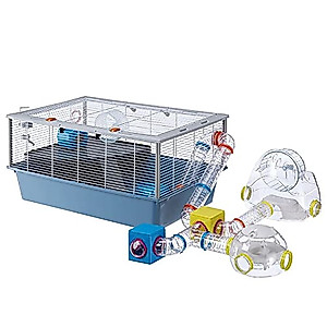Ferplast Hamster Cage Mouse Cage Small Animal Cage CRICETI 15 Two-Storey, Accessories Included, 78 x 48 x 39 cm