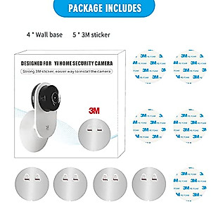 4 Pack Wall Mount for Yi Home Security Camera, No Punching, Extremely Simple Installation (Camera is NOT Included)