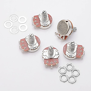 Full Size B250k Electric Guitar Potentiometer Bass Volume Pots Tone Long Split Shaft 18mm Pack of 5