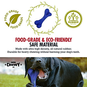 Tuff Pupper SuperChewy Tough Dog Bone Toy Strong Natural Rubber | Great Dog Fetch Toy | Chew Toy for Dogs | Ultra Durable Chew Toy for Moderate Chewers | Large Breed Tested