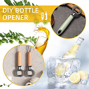 Ohiyoo Metal Bottle Opener Kits 8 Pack Blank Stainless Steel Bottle Opener Insert DIY Bottle Opener Hardware Bottle Opener Inserts for Wood Turning Kits Flat Bottle Opener Inserts Kit (Black)