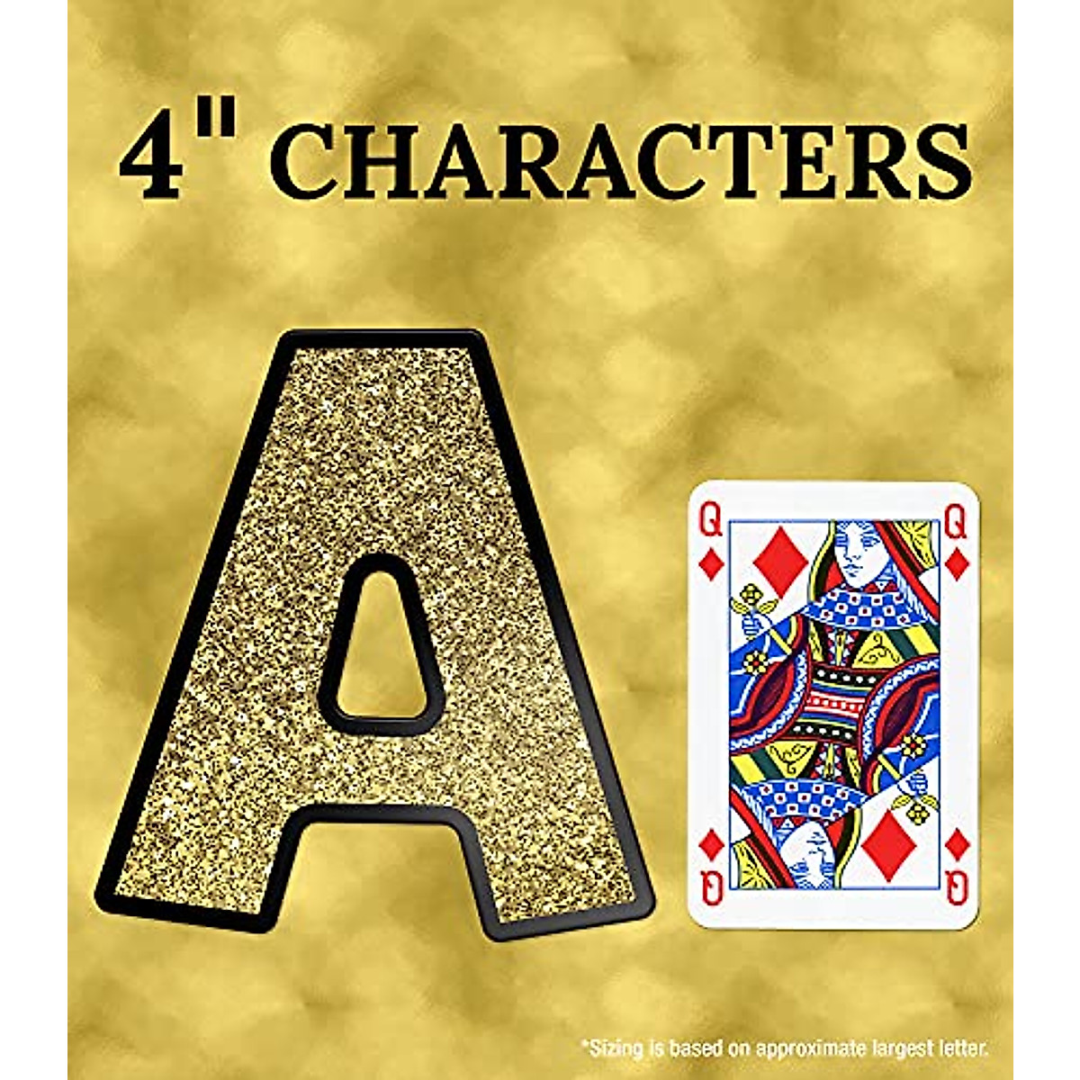 Carson Dellosa 4 In. Gold Glitter Bulletin Board Letters for Classroom, Alphabet Letters, Numbers, Punctuation & Symbol Cutouts, Gold Glitter Letters for Bulletin Board (219 pcs.)