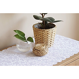 Stain Resistant Turkish White Tablecloth Polyester Table Linen, Rectangular, Square, Round, Washes Easily, Non Iron - Thanksgiving, Christmas, Dinner, Easter, Wedding (WHITE, Rectangle 60"x104")