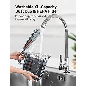 Aspiron Canister Vacuum Cleaner, 1200W Lightweight Bagless Vacuum Cleaner, 3.7QT Capacity, Automatic Cord Rewind, 5 Tools, HEPA Filter, Pet Friendly Vacuum Cleaner for Hard Floors, Carpet, Pet Hair