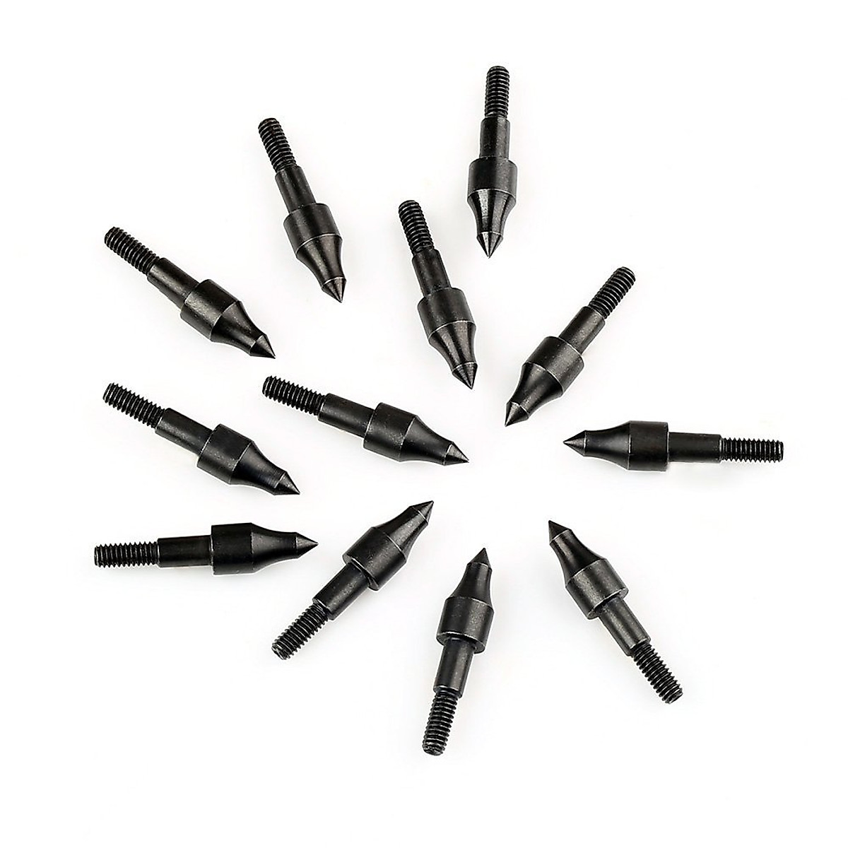 Wanty 12 PCS Screw in Archery Bullet Points for Arrows,Crossbows Practice Points for Crossbow Arrows,100 Grain Each (Black)