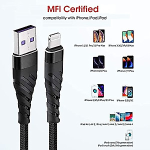 (1 Pack) Long iPhone Charger for [MFi Certified],CyvenSmart Lightning Cable Fast Charging Cord 16 Feet for iPhone 13/12/12 Pro/11/11 Pro/11 Pro Max/XS/XS Max/XR/X/8/8 Plus/7/7 Plus/6 Plus
