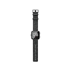 Fitbit Versa Special Edition Smart Watch - Charcoal Woven & Black Band (Renewed)