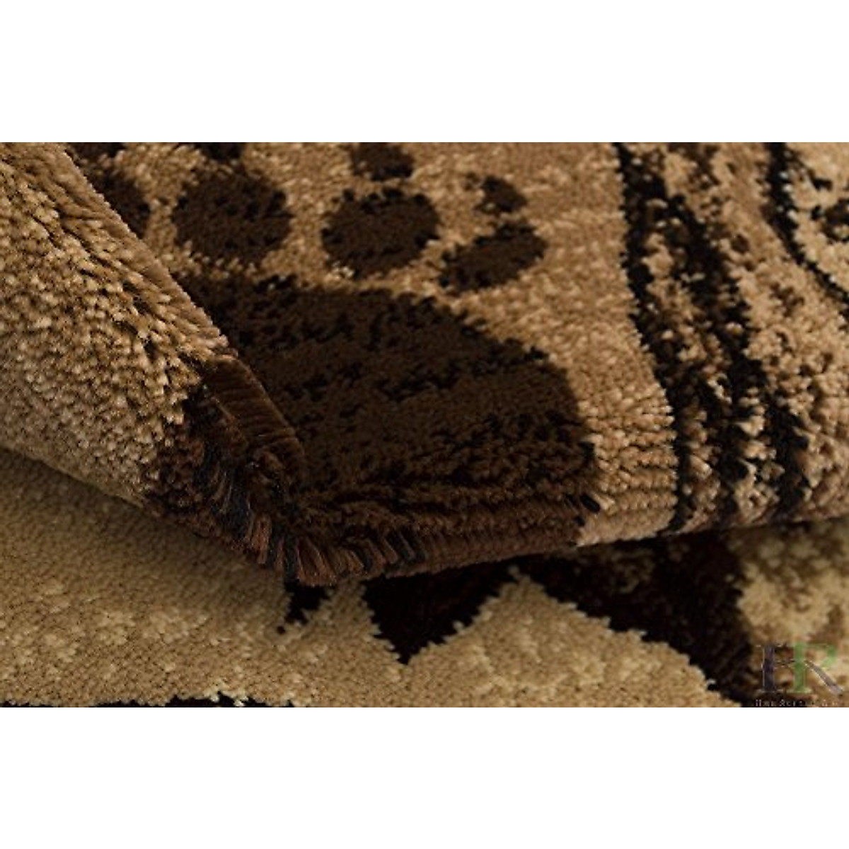 HR Cabin Rug–Lodge, Cabin Nature and Animals Area Rug–Modern Geometric Design Cabin Area Rug–Abstract, Multicolor Design– Moose/Bear/Lodge/Nature