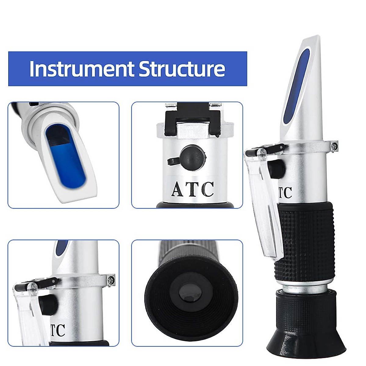 Abuycs Wine Refractometer for Testing Grape Wine Brewing, Wine Making, Measuring Sugar Content in Original Grape Juice, Predicting The Wine Alcohol Degree, Dual Scale of 0-40% Brix & 0-25% vol Alcohol