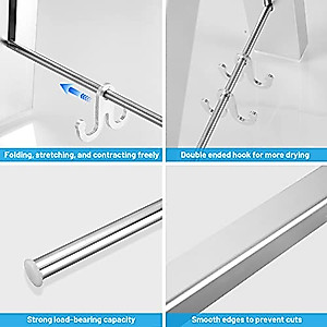 RUOYEEHOME Foldable Retractable Wall Hanging Drying Rack Space-Saving for Balcony Bathroom Laundry Room Foldable Invisible Drying Rack Storage