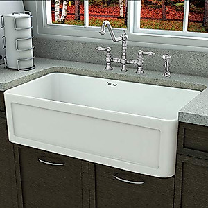 Whitehaus Collection WHPLCON3319-WHITE Reversible Series Kitchen Sink, 33 inch, White