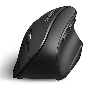 Perixx PERIMICE-804 Bluetooth Vertical Mouse, Bluetooth Connection for Windows and Android System, Works Without USB Receiver, Black