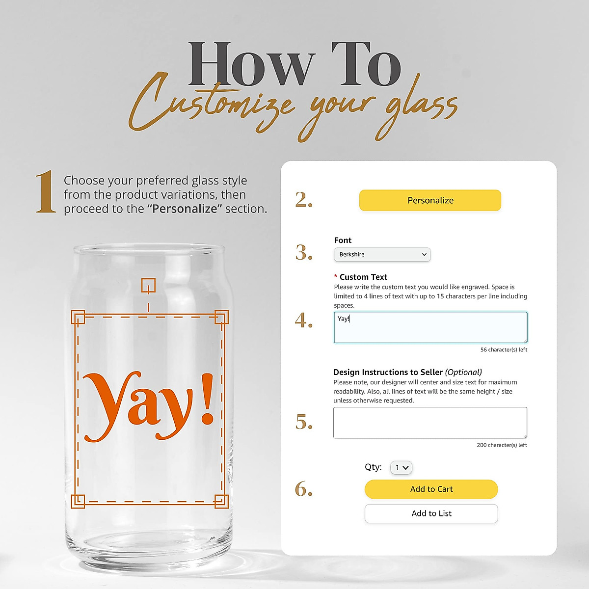 Personalized Beer Can Glass Engraved with Your Custom Text - Customized Gifts, Unique Birthday Gift, Bridesmaid Gift, Custom Gifts for Women or Men (16oz Beer Can)