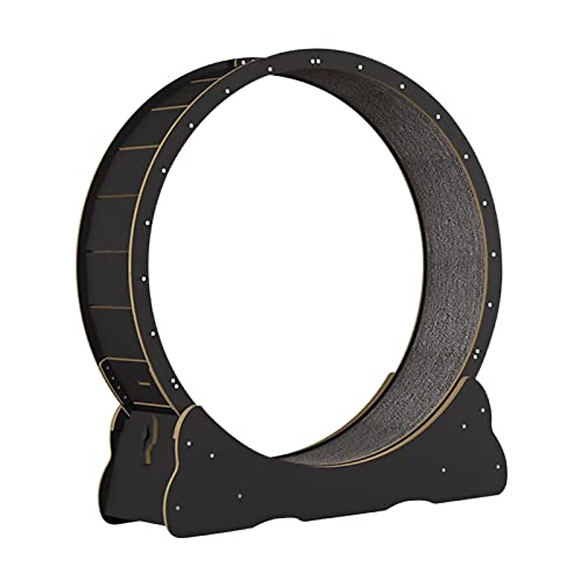 Pet Cat Running Wheel Treadmill Sport Climbing Frame Mute with Carpeted Runway Indoor Toys Exercise Wheel for Fitness Workout, Black, L